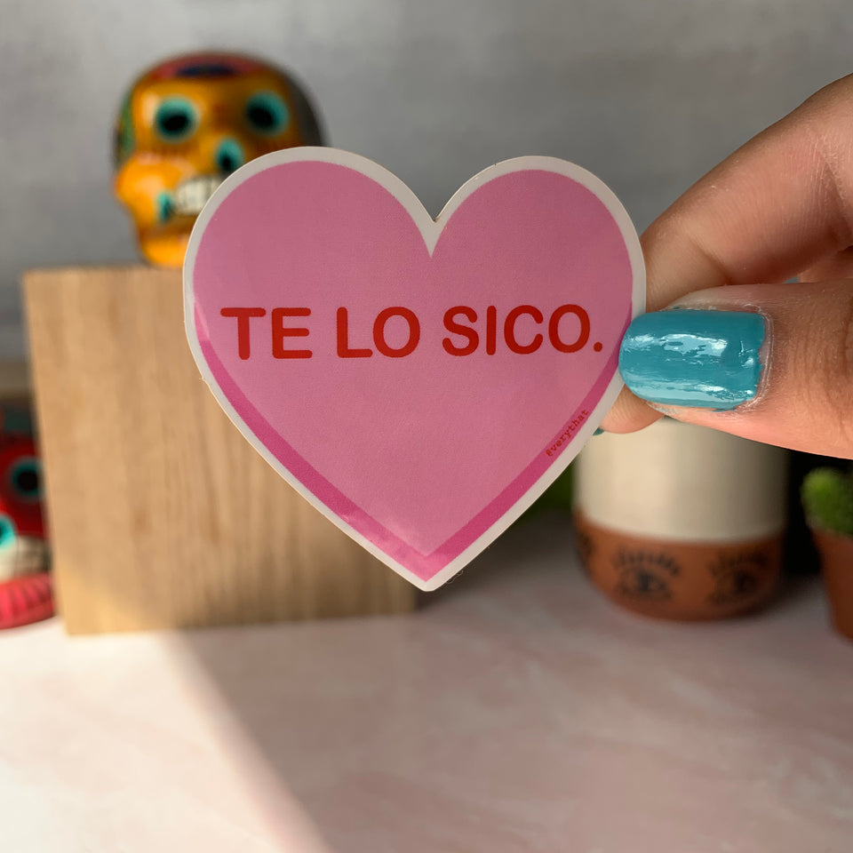 Te Lo Sico Pink Heart Sticker – Very That